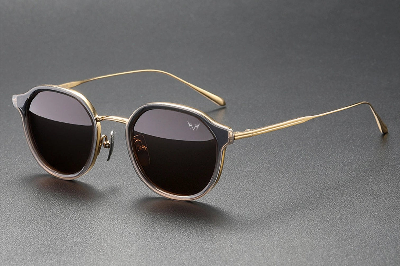 Unisex Petite Gold Titanium Frame Sunglasses | Vanishality